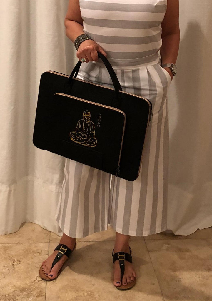 Customized Black Laptop Sleeve bag Meditation Collection – Shogo Zen Art